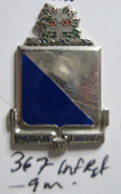 ARMY crest DUI DI CB clutchback 367th AIRBORNE INFANTRY REGIMENT inf ...