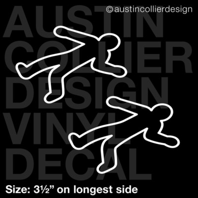 Set of 2 * 3.5" DEAD BODY OUTLINE vinyl decal car laptop sticker ...