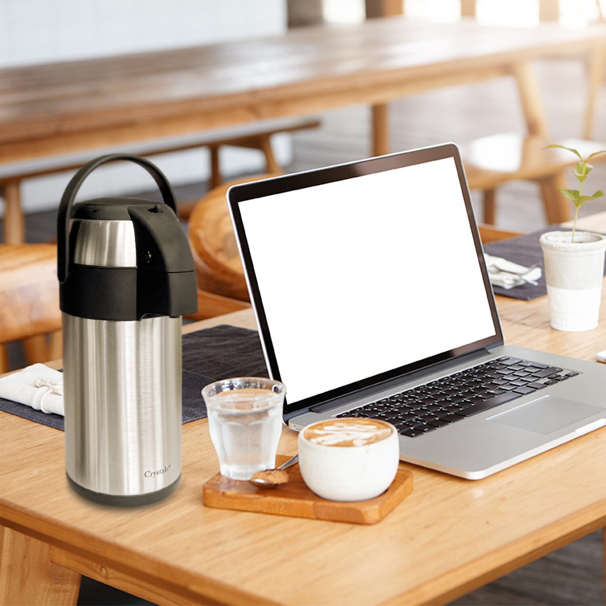 Coffee Urn 3 Liter Air Pot Tea Flask - Pump Action Vacuum Insulated ...