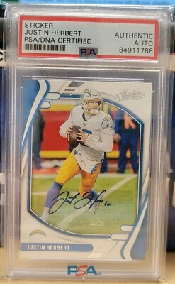 JUSTIN HERBERT STICKER AUTOGRAPH AUTO 2021 PSA SAN DIEGO CHARGERS | eBay