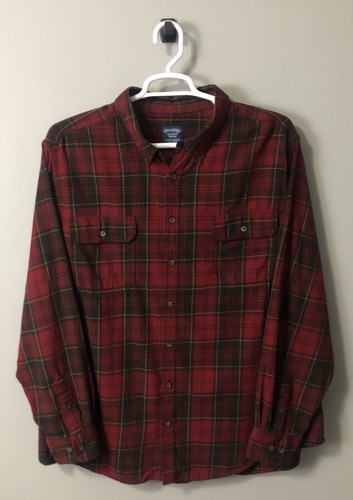Faded Glory 3XL (54-56) Men’s Flannel Shirt Long Sleeve Red & Green ...