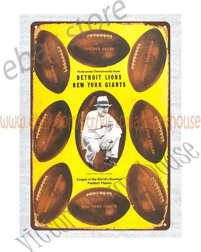 wall art 1935 football Championship Game Program metal tin sign | eBay
