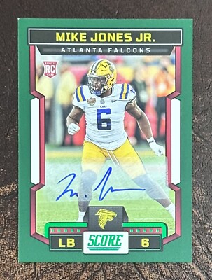 Mike Jones Jr. 2023 Score Autograph Green Rookie #395 - LSU/Atlanta ...