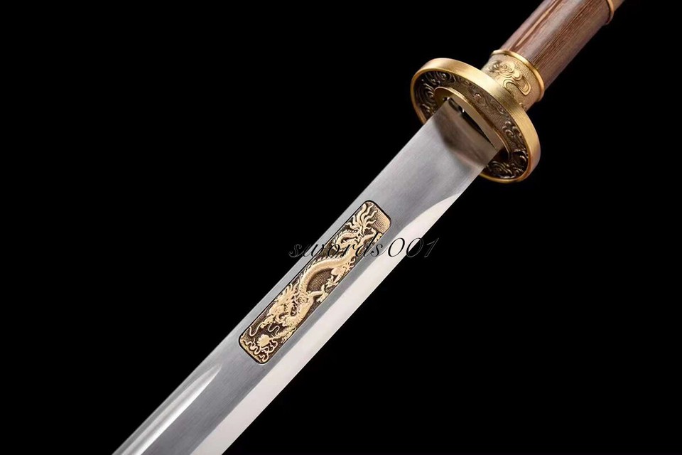 Chinese Broadsword Qing Dynasty Dao Rosewood Handle Scabbard Carbon ...