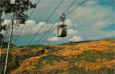 Vail Colorado Aerial Cable cars Vail Mountain Gore Range Vintage ...