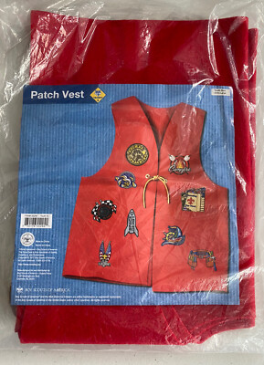 Cub Scout/Scouts BSA Uniform Patch Vest Size Youth XL Red 100% Acrylic ...