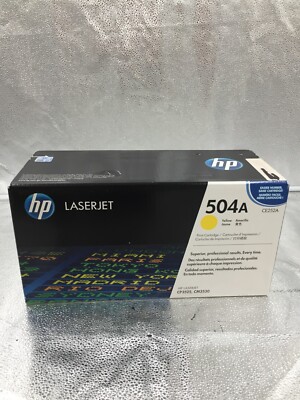 NEW Genuine HP LaserJet 504A Yellow Toner Print Cartridge Sealed | eBay