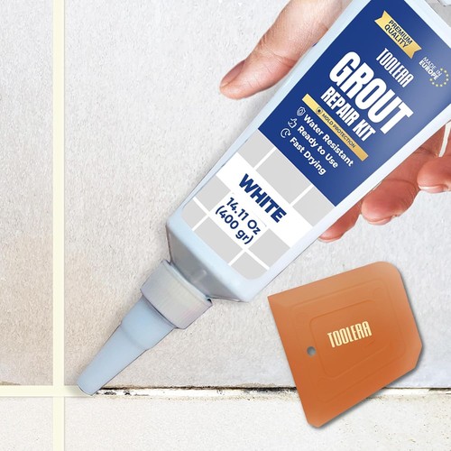 Tile Grout Repair Paste with Spatula (14.11 Oz / 400 gr), Grout Filler ...