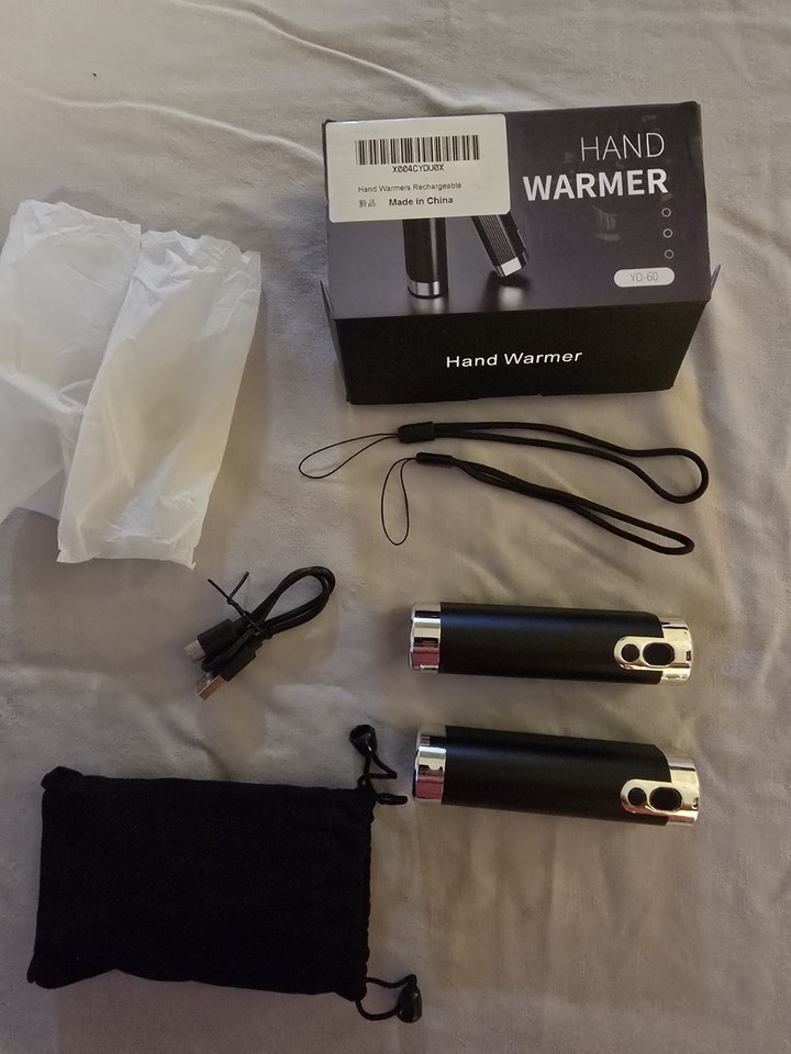 2 Pack Full Rechargeable Hand Warmers with LED Screen Electric Portable ...