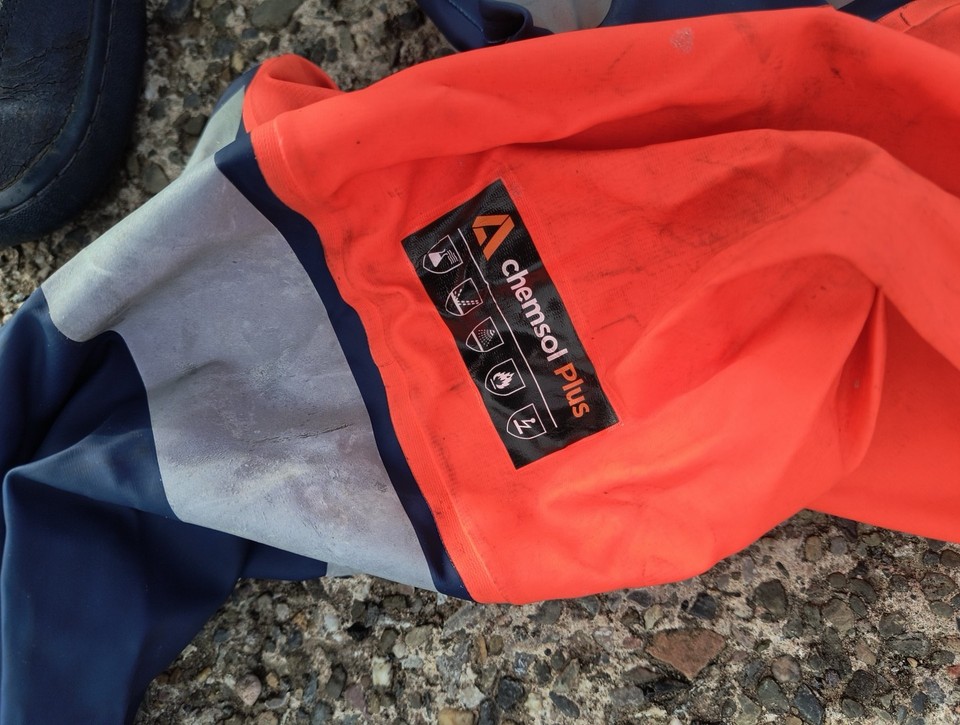 Alpha Solway Chemsol Plus Haztec Hi Viz Chemical Suit XL | eBay