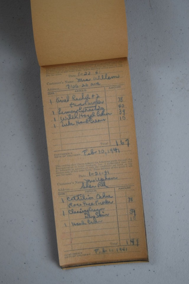 Vintage rare 1940/1941 used AVON Order Book Receipt books | eBay