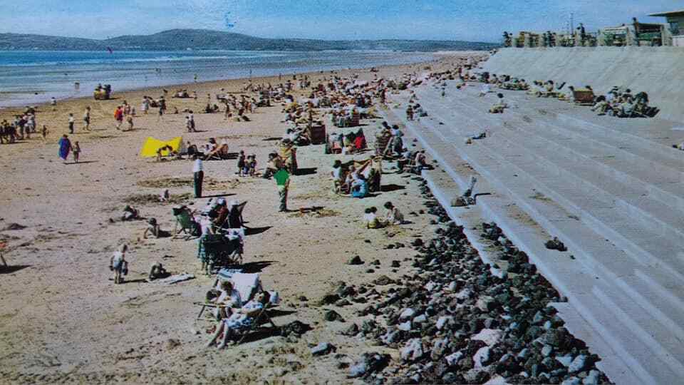 Vintage Postcard,Beach and sea wall,Aberavon,Port Talbot,1960s,never ...