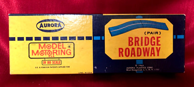 AURORA MODEL MOTORING SLOT CAR TRACK - 2 Pc. BRIDGE ROADWAY In Original ...