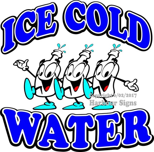 Ice Cold Water DECAL (Choose Your Size) Bottled Food Truck Concession ...