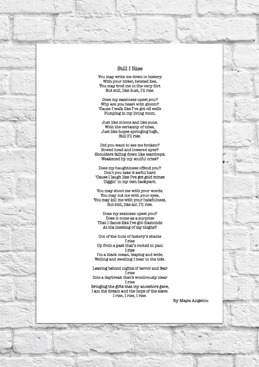 Poems Still I Rise By Maya Angelou | Sitedoct.org