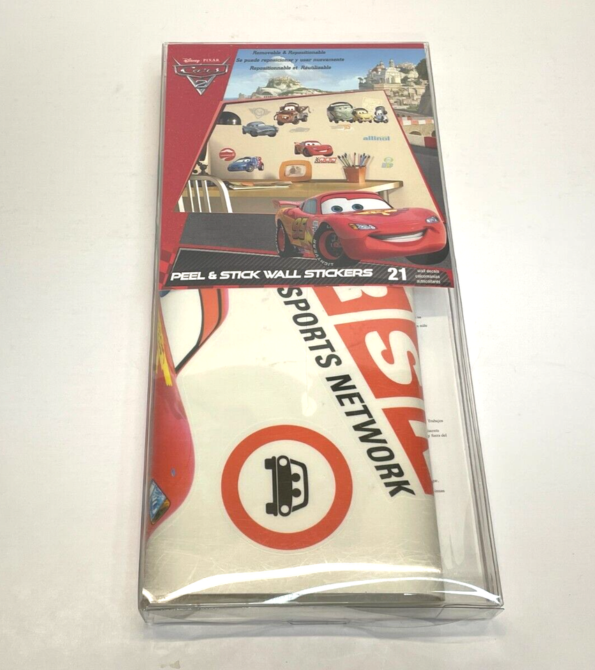 Disney Pixar CARS 2 Peel & Stick 21 Wall Decals McQueen Mater NOS NIB ...