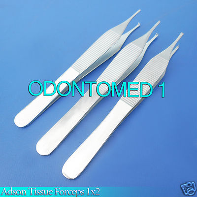 3 Adson Tissue Micro Forceps Fine Point 1X2 Teeth 4.5" | eBay