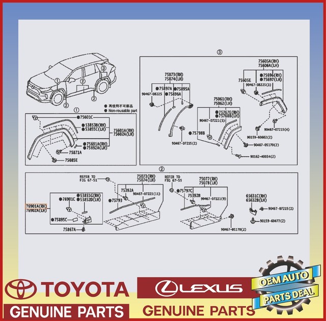 Genuine OEM Fender Protection Film for Toyota 769010R010 for sale ...