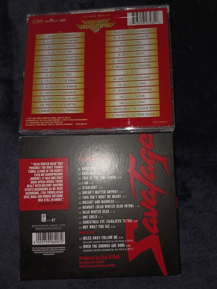 The Very Best of Bonfire [2 CD Set] & Savatage - Dead Winter Dead ...