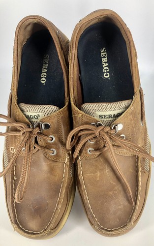 Sebago Clovehitch II FGL ~Waxed Brown Leather~ Docksiders Shoes~ Men's ...