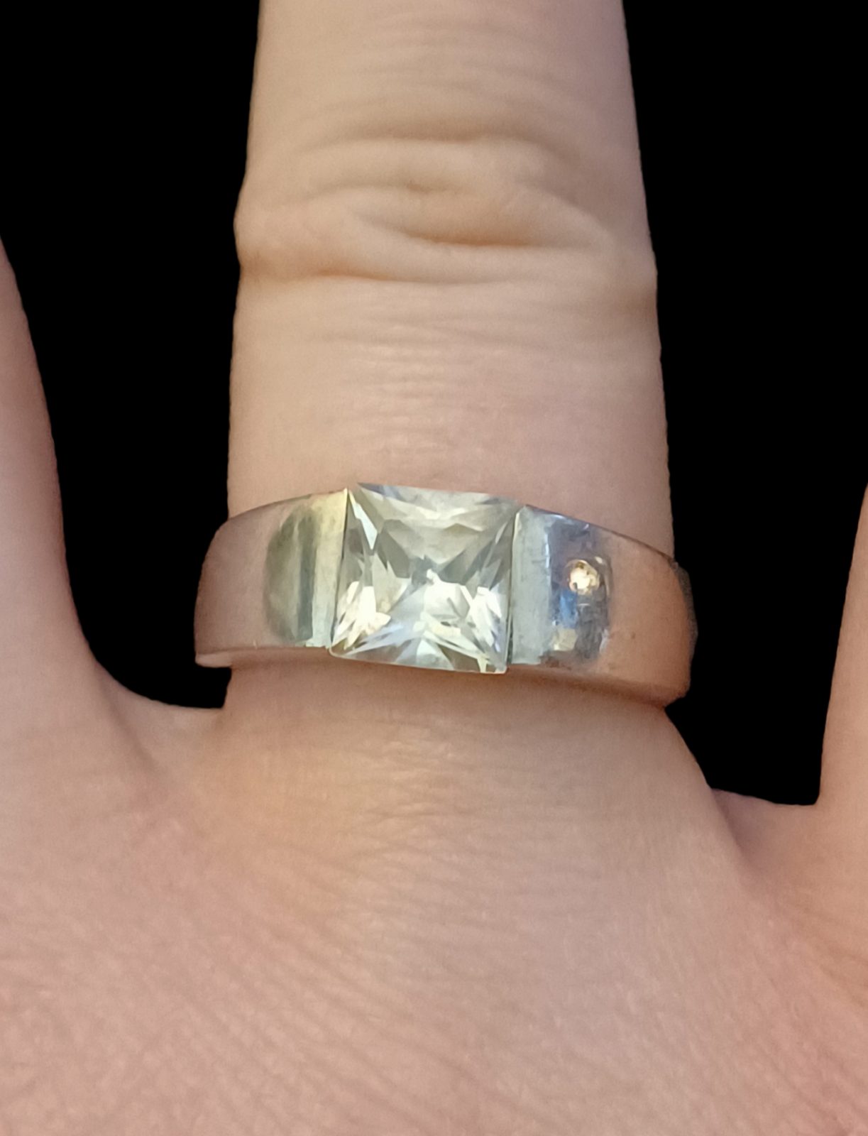 Vintage FAS 925 Sterling Silver Crystal Size 7.5 Unisex Ring | eBay