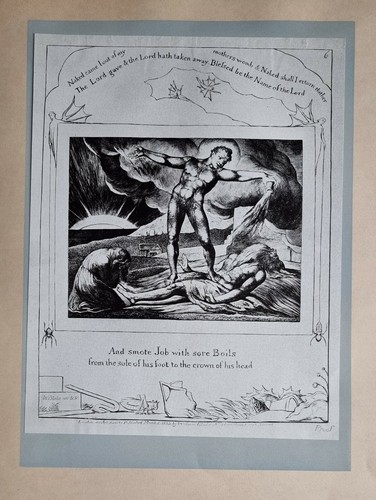 1906 William Blake Monochrome Plaque Livre De Job Sore Furoncles ...