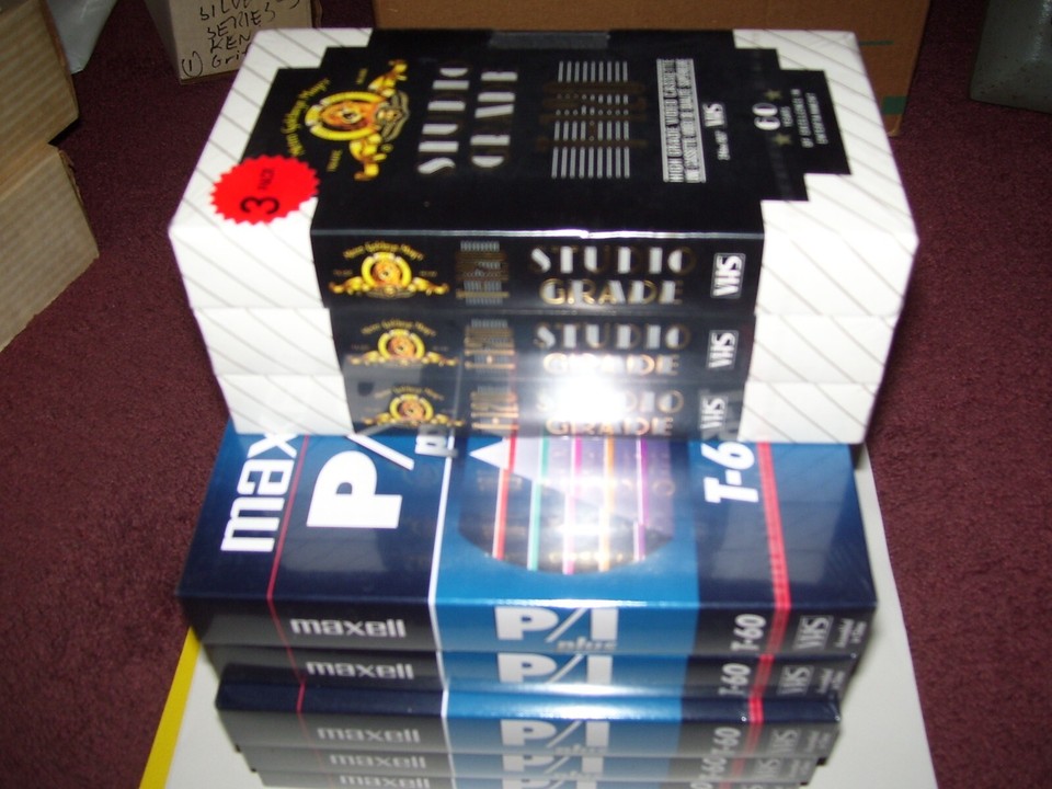 New Set of 10 Maxwell P/I Plus t-60 VHS Tapes Sealed + 3 more studio ...