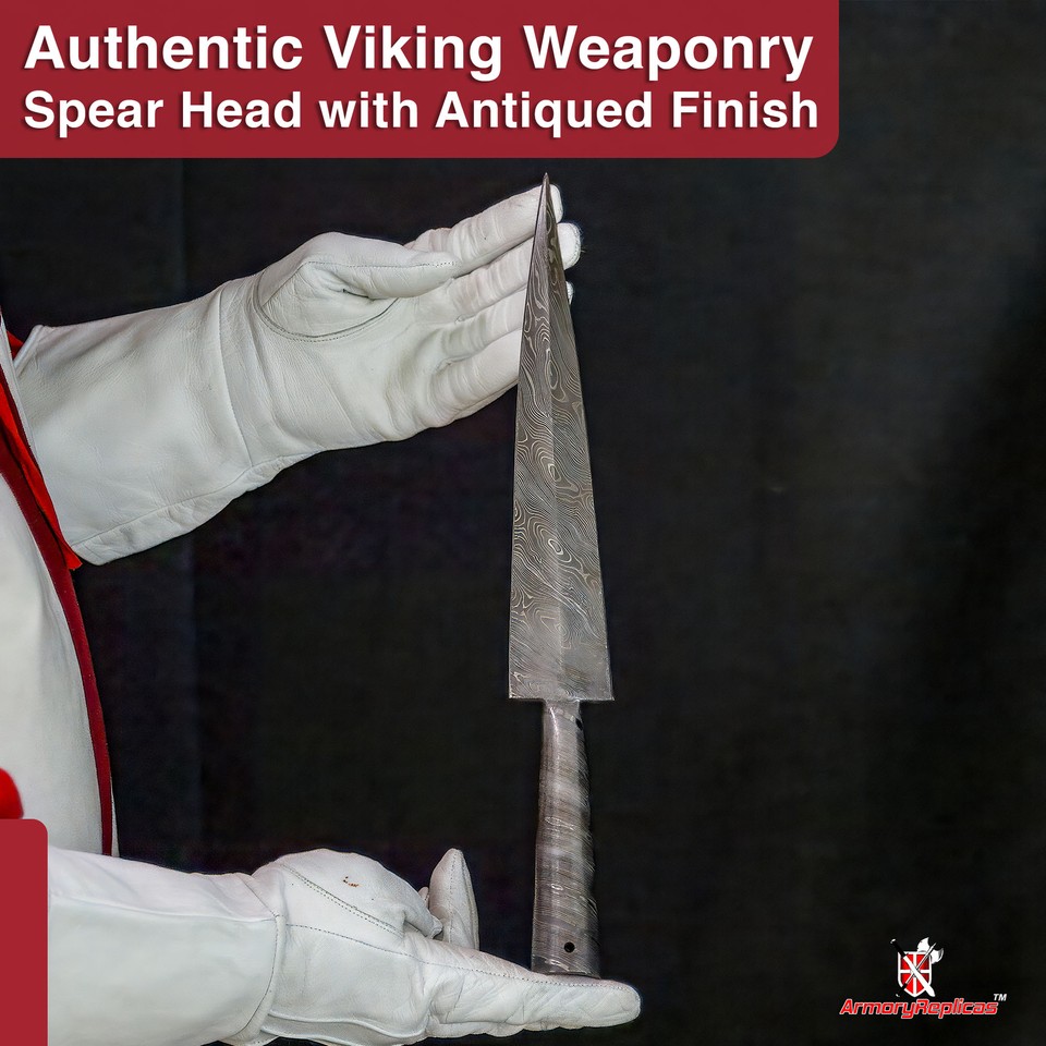 Hand-Forged Damascus Steel Spear Head | Viking Throwing Spearhead ...