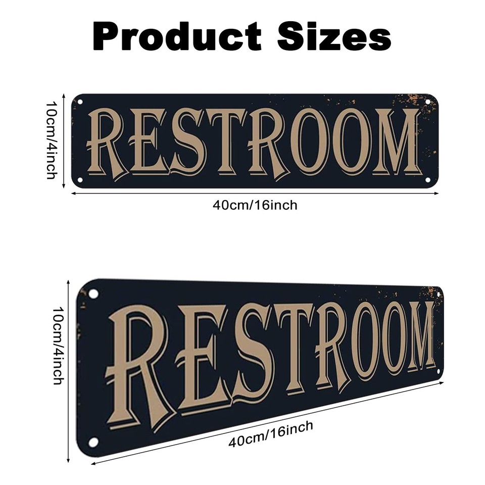 Restroom Vintage Metal Sign Bathroom Door Signs for Offices Businesses ...