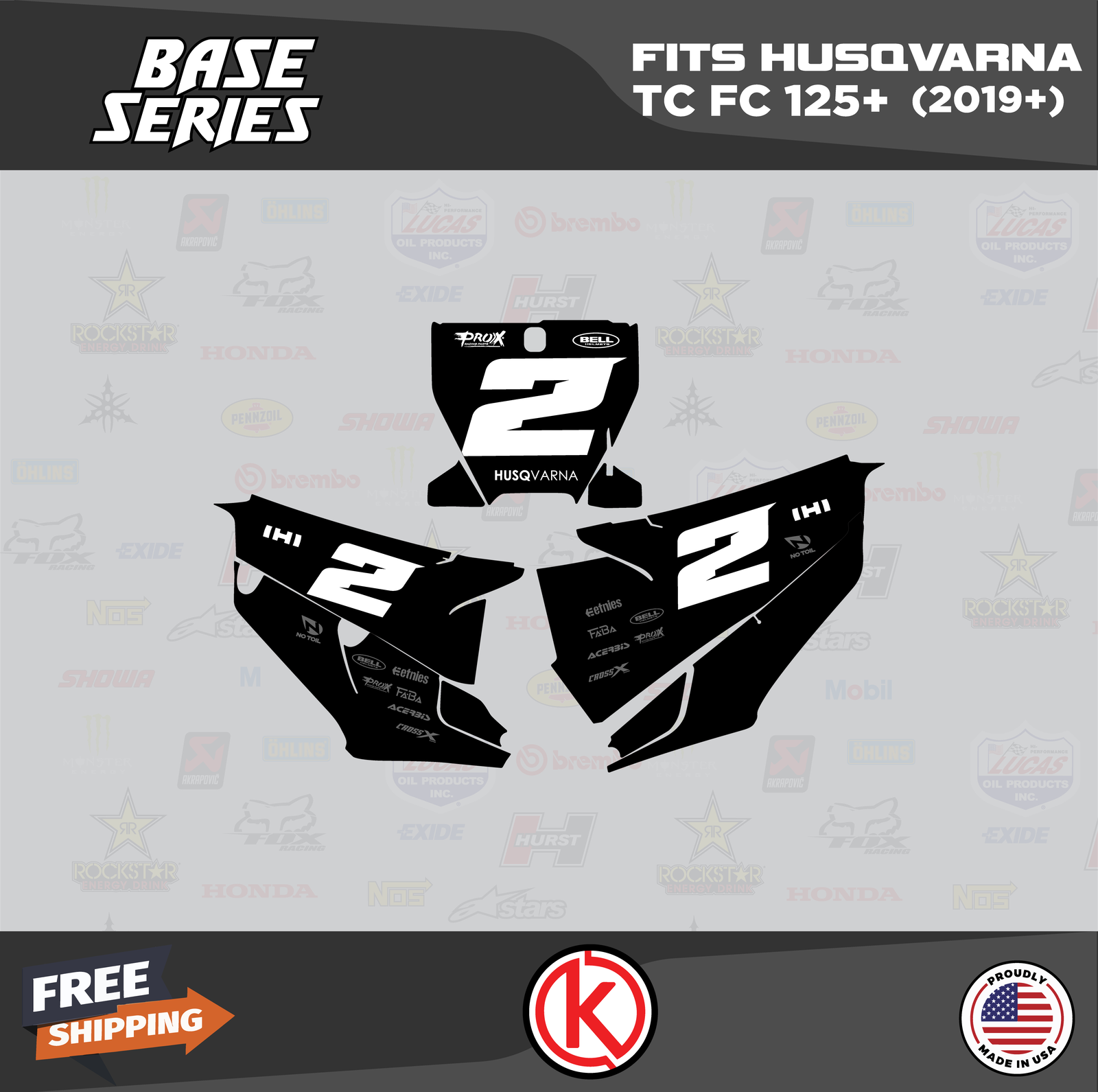 Graphics Kit for Husqvarna TC125 TC250 FC250 FC350 FC450 2019-2022 Base ...