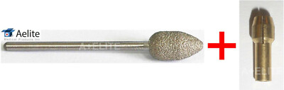 A+Elite PEAR Diamond Nail Drill Bit Bur Podiatry Manicure W/ 3/32 ...