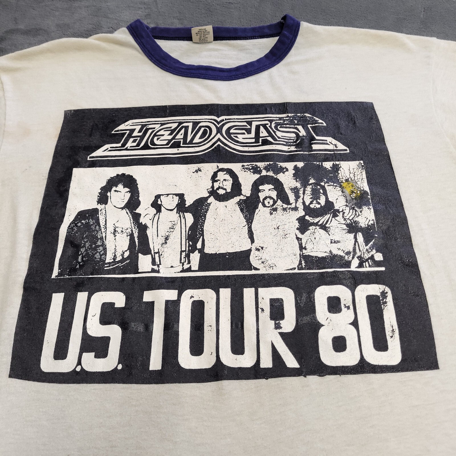 Vtg 80s Head East 1980 US Tour Band Large Ringer Musi… - Gem