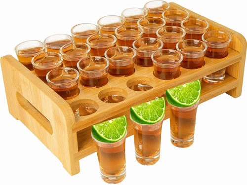 Shot Glass Set 24pcs 0.5 oz - 0.66 oz / 15ml- 20 ml Shot Glass Tray ...
