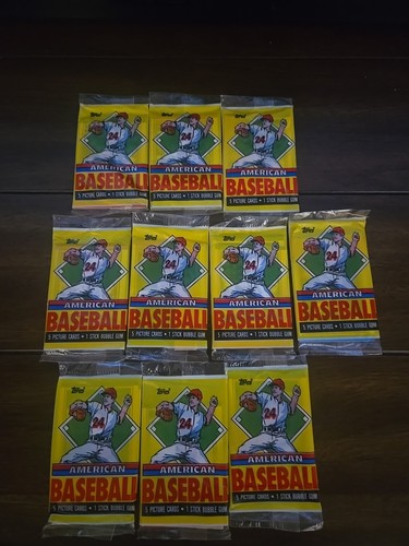 1989 UK Topps Minis American Baseball Packs, Lot Of 10 Packs, Factory ...