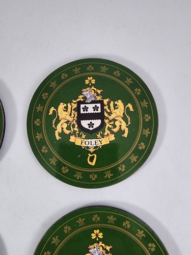 Irish Heraldic Coaster: FOLEY Ireland Last Name Set of 4 NOS New Old ...