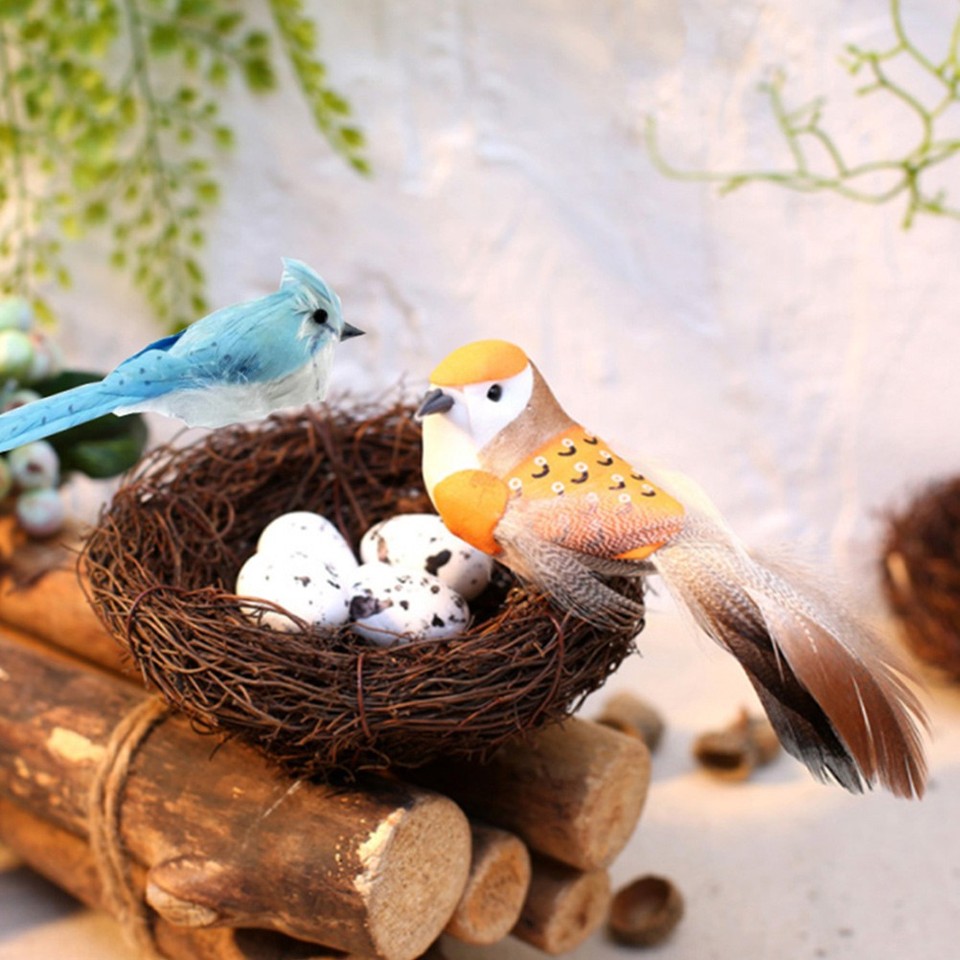 6 Pcs Decorative Realistic Birds Garden Decorations Bird Sculptures ...