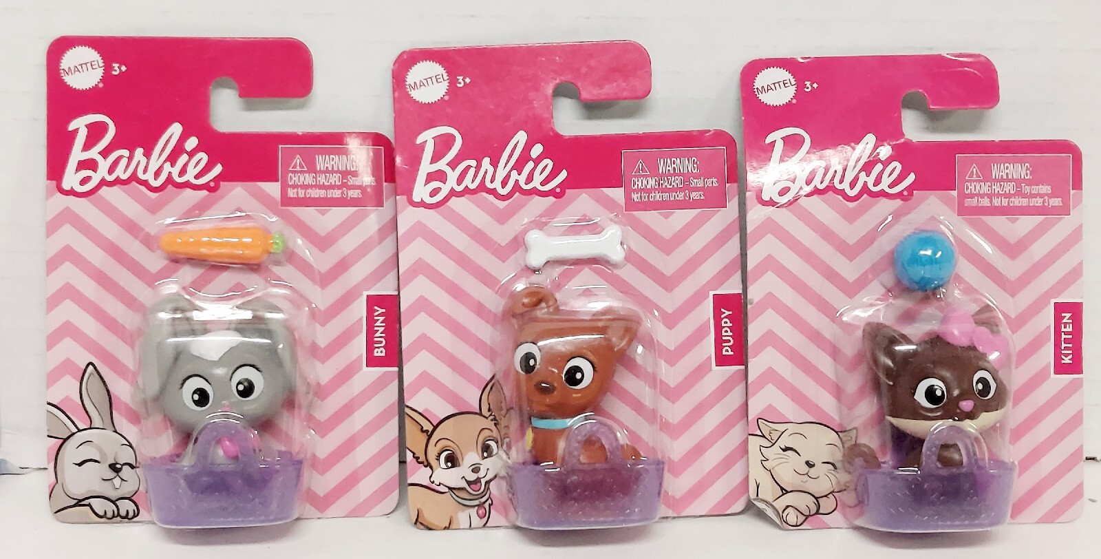 NEW Mattel Barbie Puppy Kitten Bunny Pet Lot Of 3 New | eBay