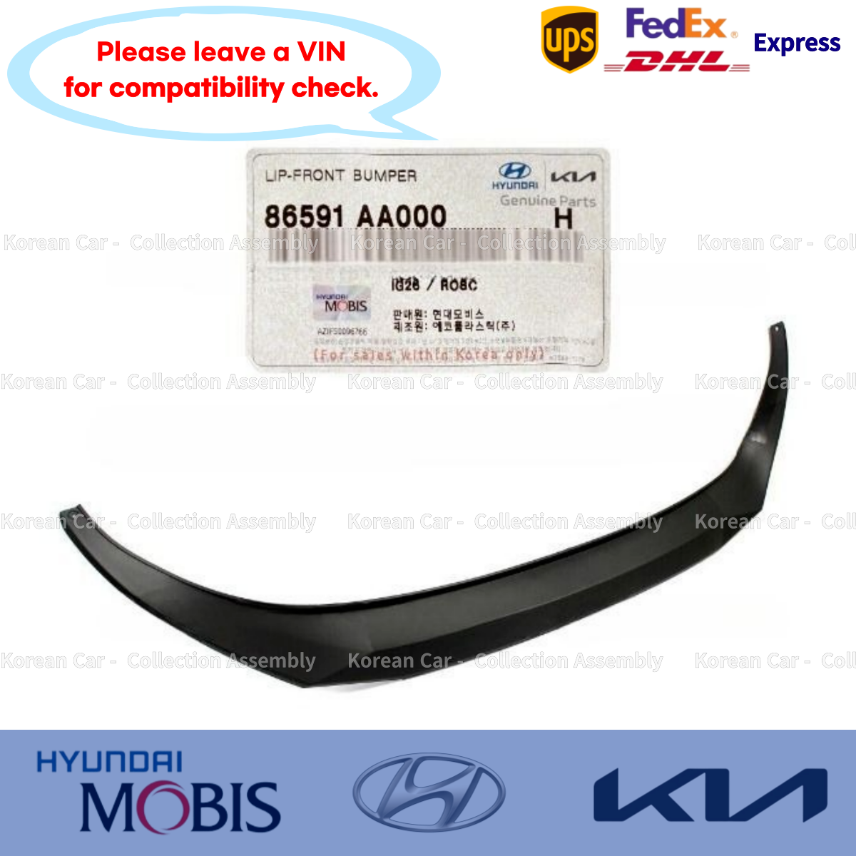 86591AA000 Genuine Lower Deflector Front Lower for Hyundai Elantra 2021 ...