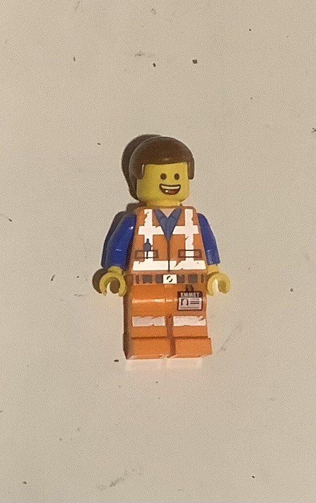 LEGO Minifigure Emmet Smile Scream Worn Uniform tlm113 The Lego Movie ...
