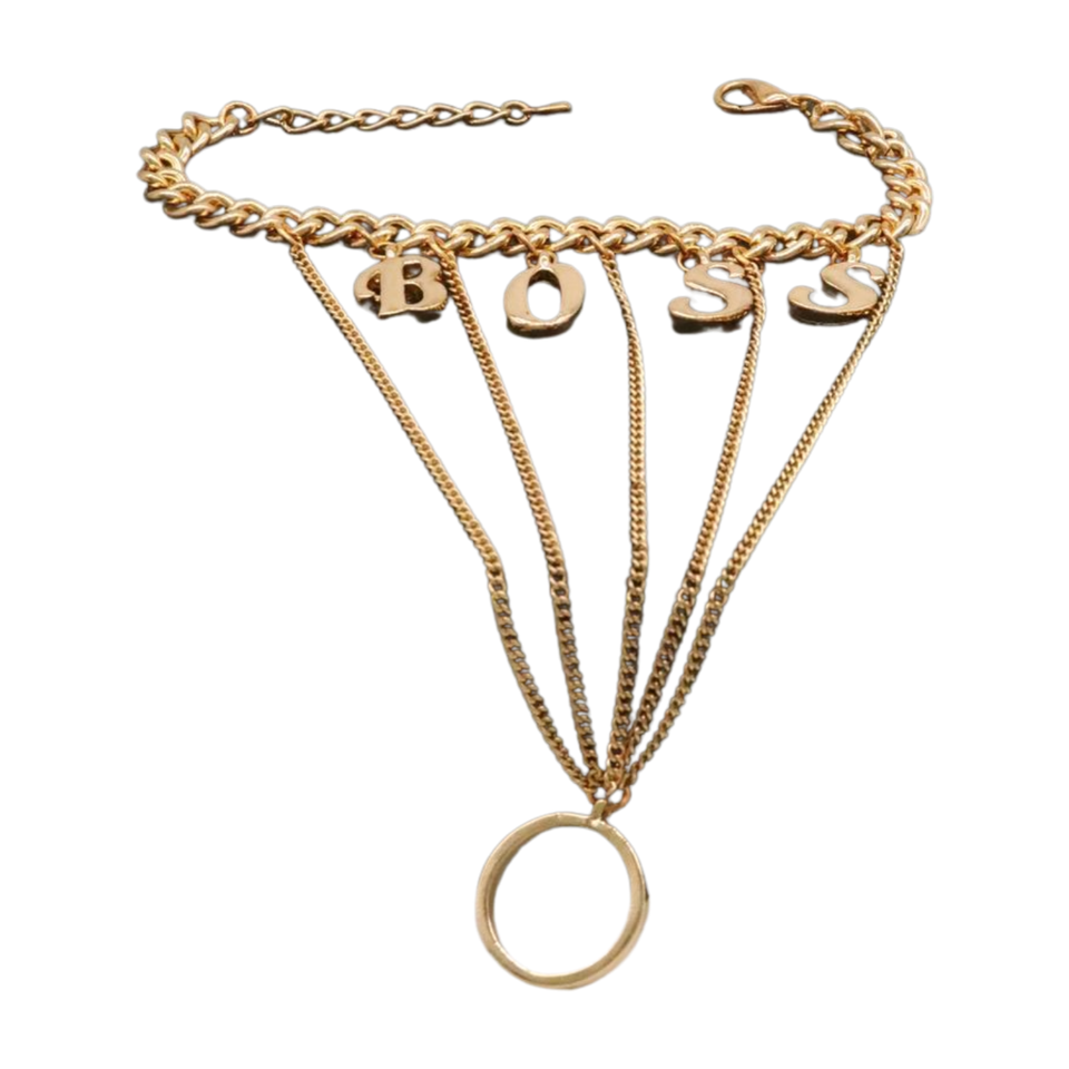 Women Gold Metal Hand Chain BOSS Cool Bracelet Ring Amazing Vibe ...