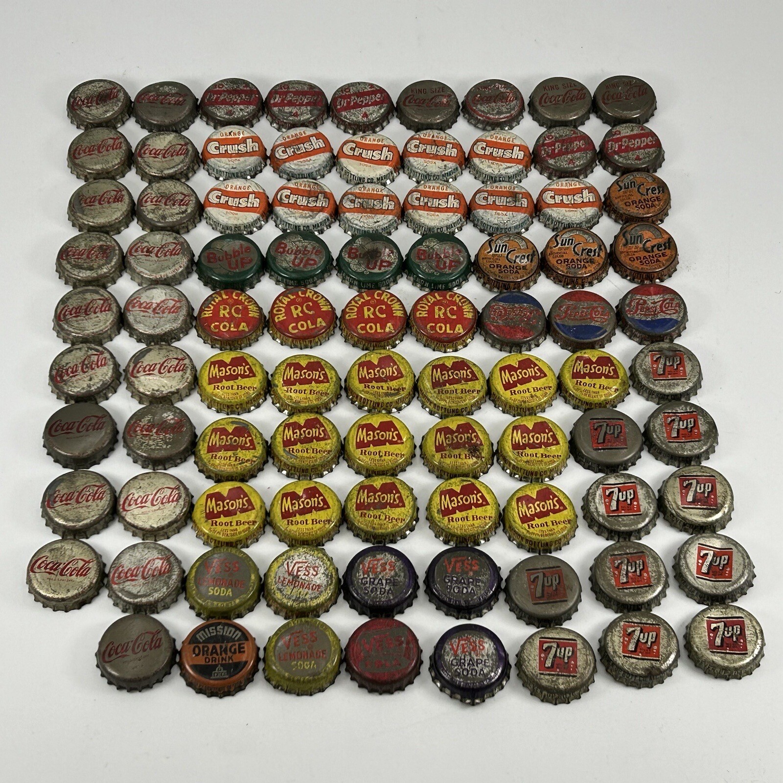 Vintage Cork Soda Bottle Caps Coca Cola Pepsi Dr Pepper Vess 7Up ...