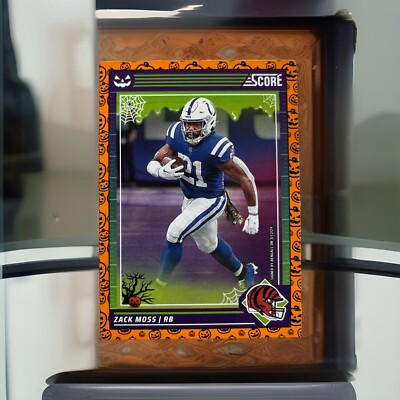 2024 Score Football Halloween Pumpkin Card #123 Zack Moss, Cincinnati ...