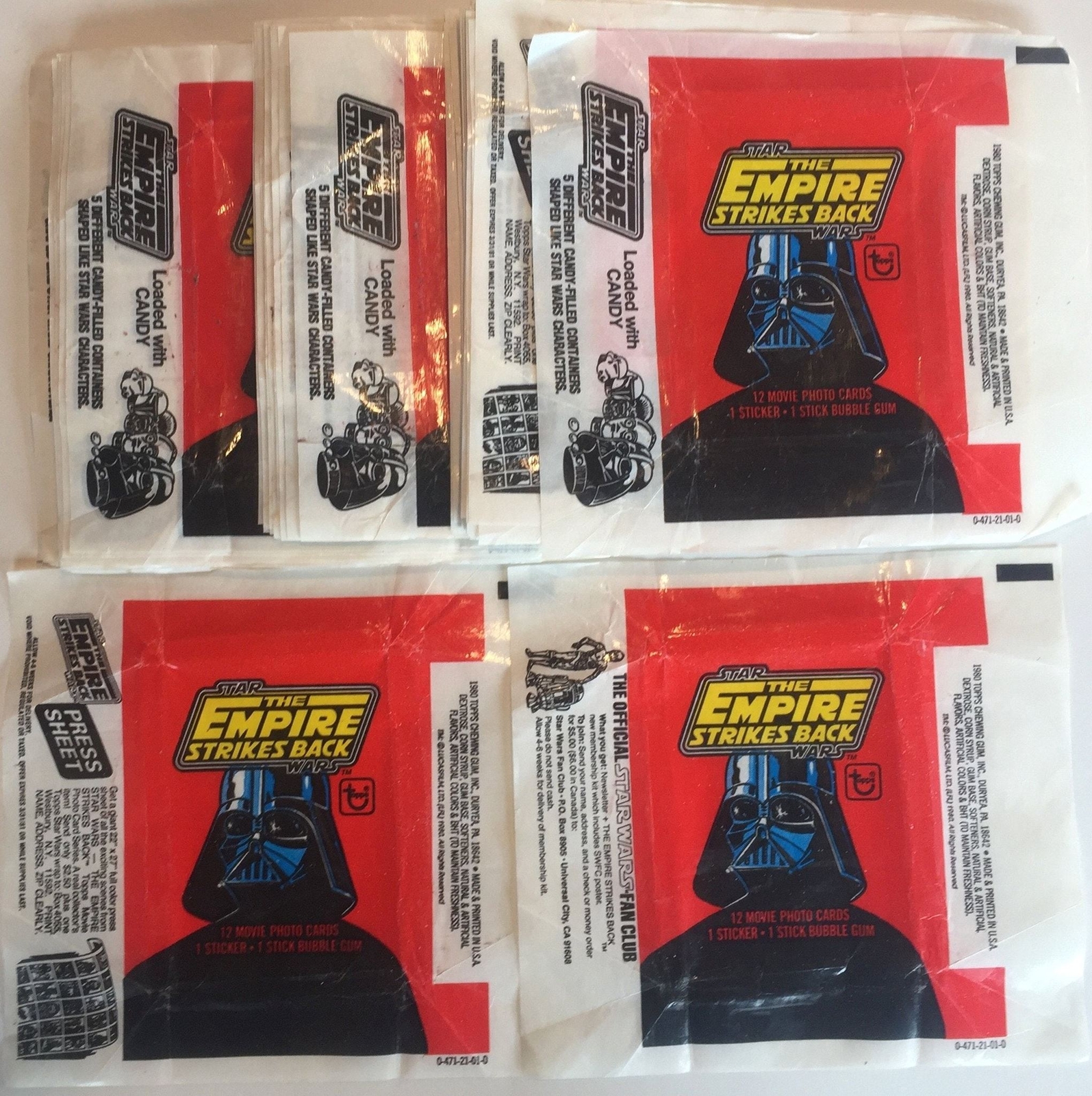25 Empire Strikes Back Series 1 Vintage Card Gum Wrappers Mixed Lot ...
