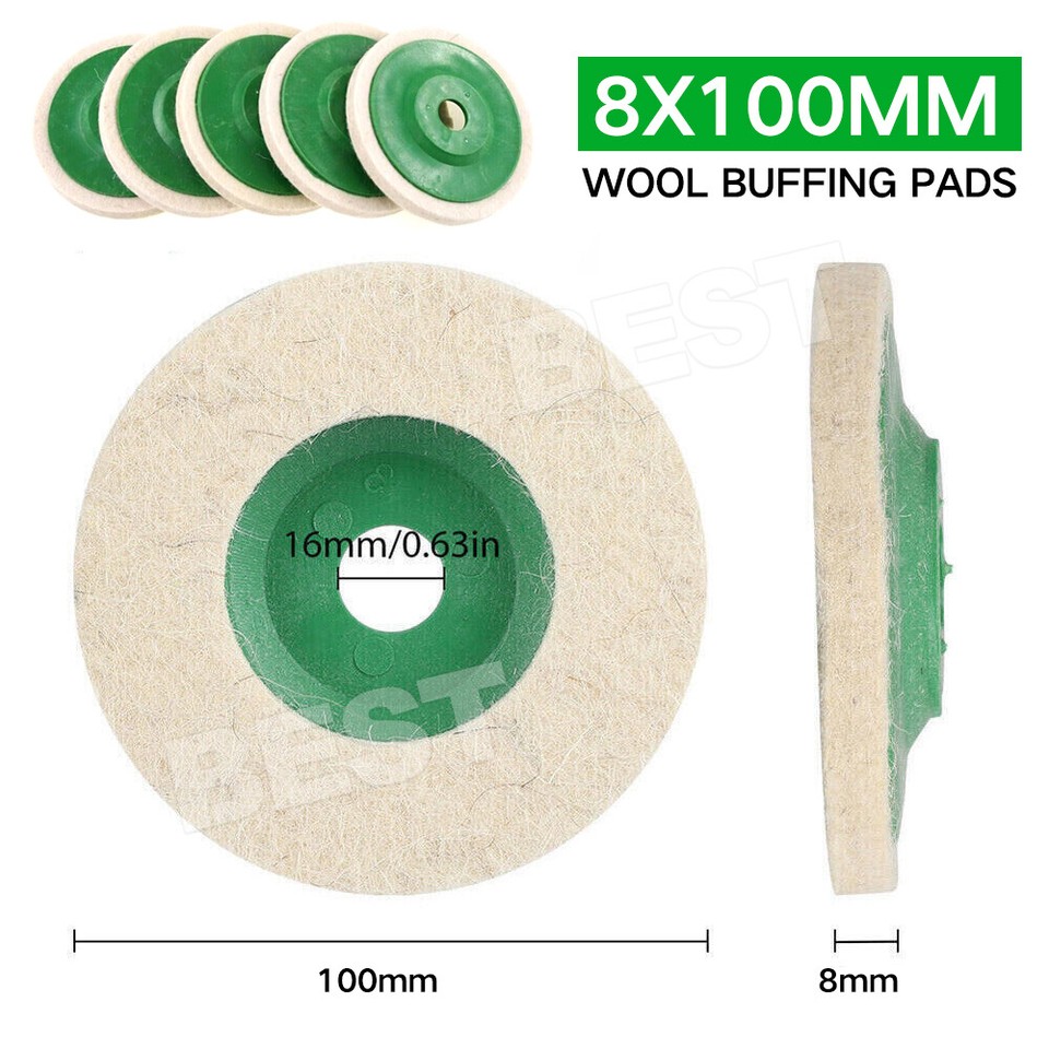 125MM Round Wool Buffing Pad Polishing Wheel Felt Buffer Disc for Angle ...