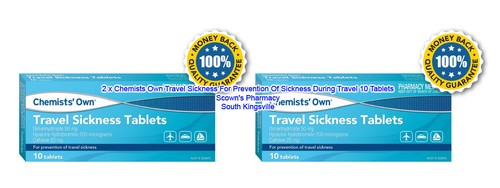 2 x Chemists' Own Travel Sickness For Prevent Sickness During Travel 10 ...