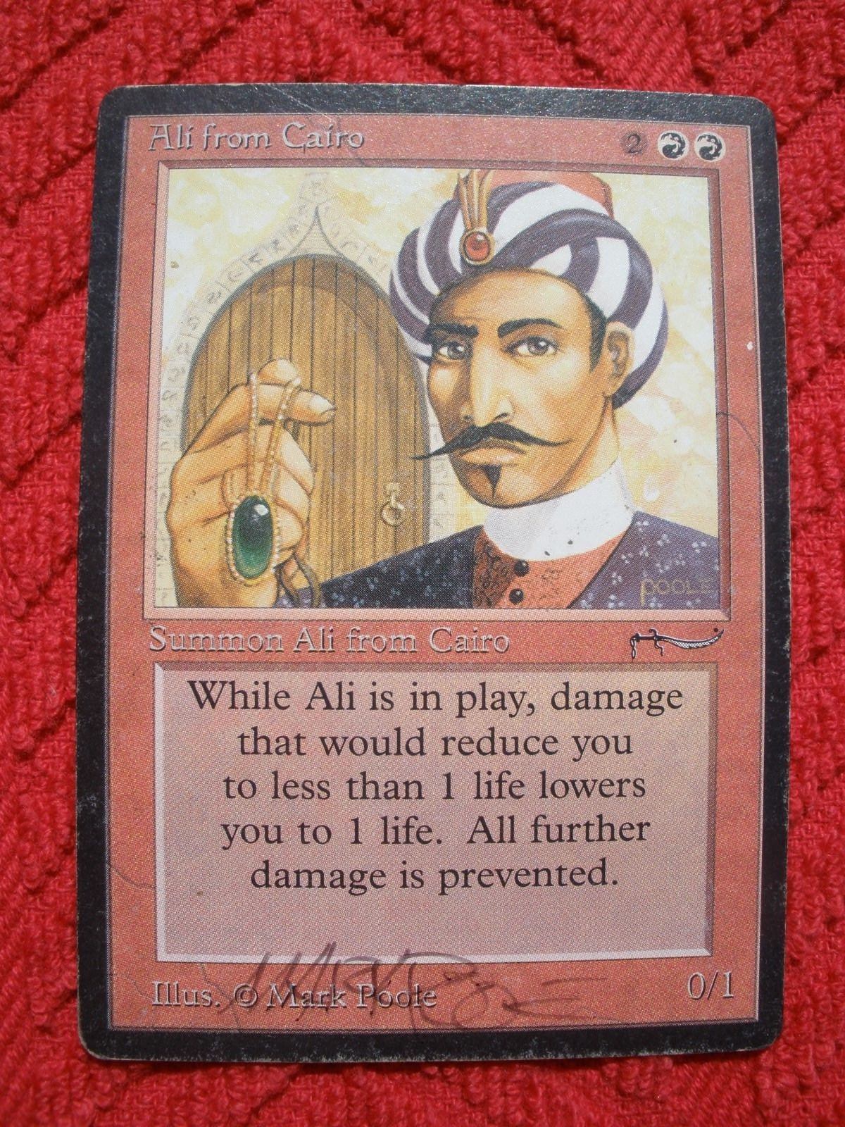 MTG Magic Ali from Cairo Signed x1 Arabian Nights MP Mark Poole Old ...