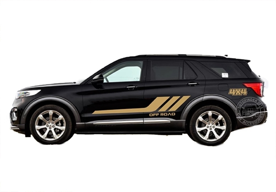 2 PCS Graphics Car Sticker Decal For Ford Explorer 4X4 Side Door Racing ...