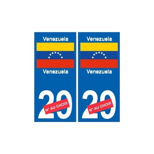 Venezuela sticker numéro département au choix autocollant plaque ...