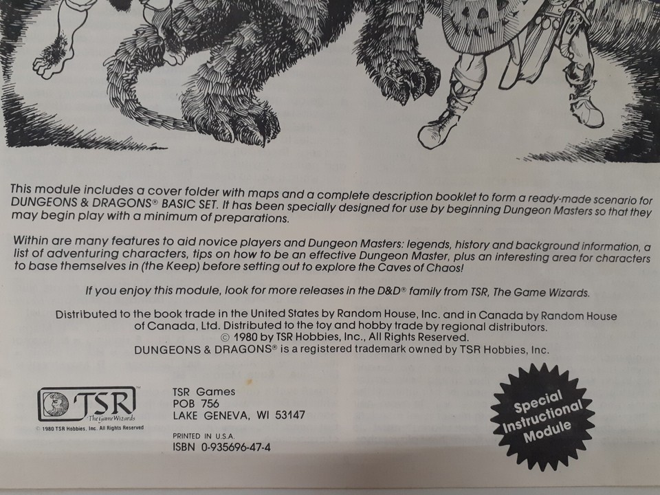 1978 2nd Ed Dungeon & Dragons Basic Box Set. Gary Gygax, Dave Ameson ...
