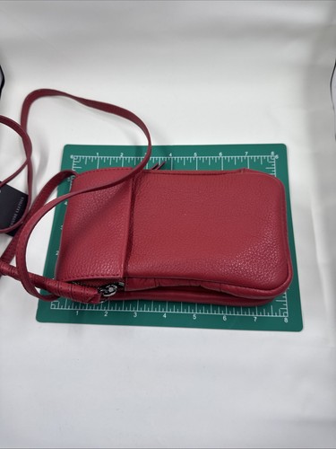VINCE CAMUTO Cory Leather Phone Crossbody Bag, Color Sangria MSRP $138. ...